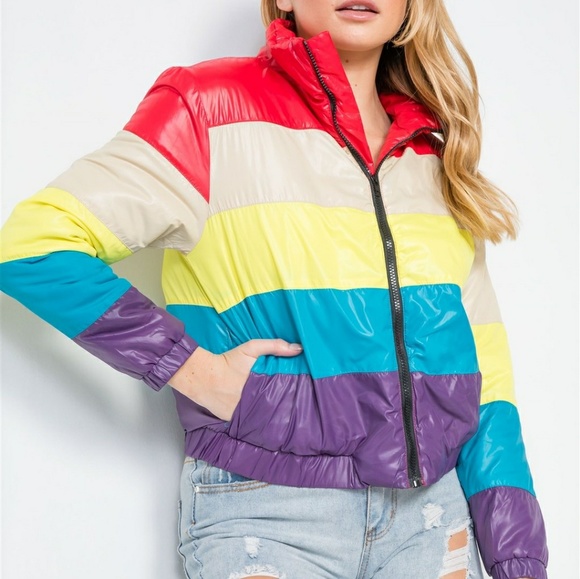 Jackets & Coats | Multi Color Puffer Jacket | Poshmark